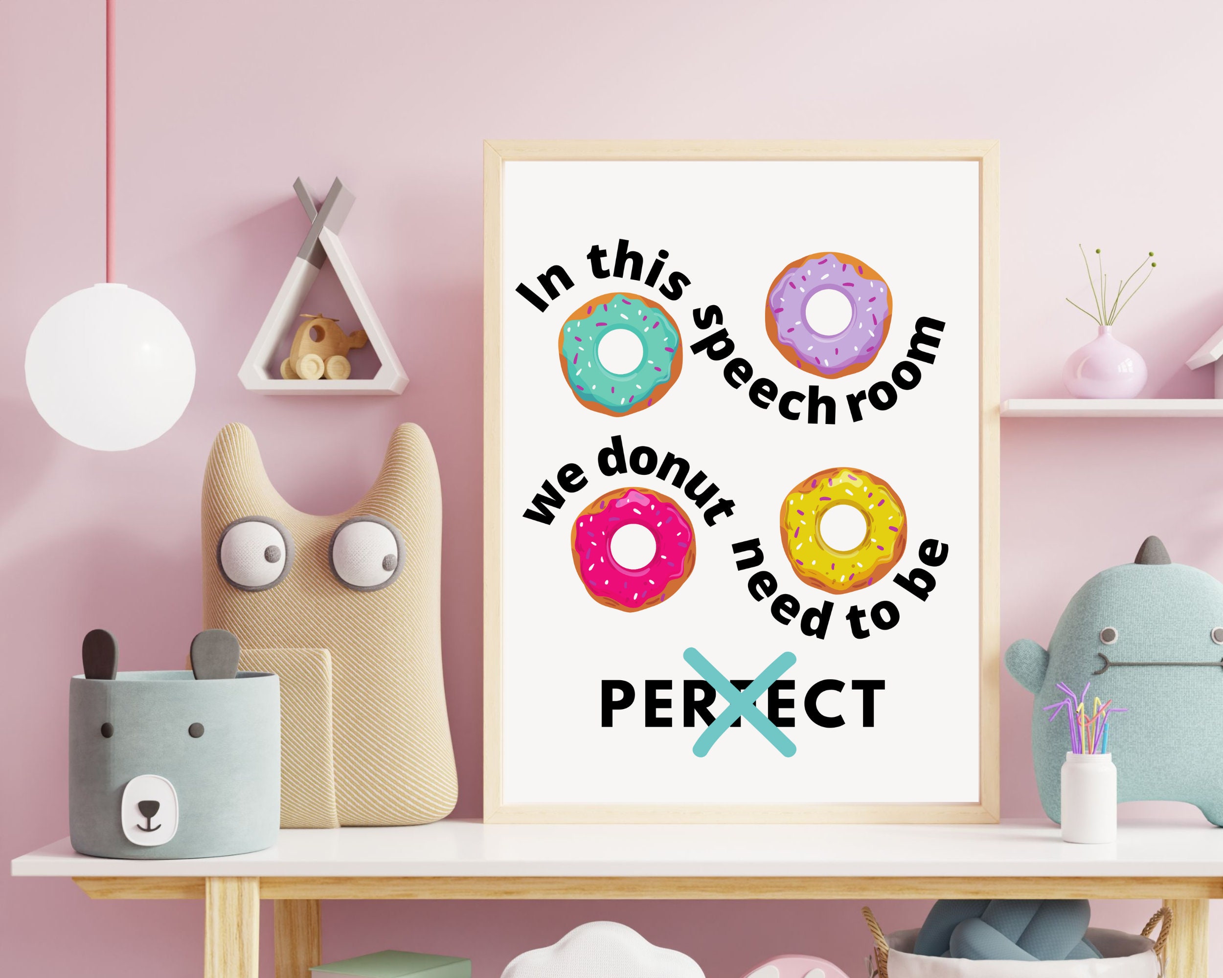 Speech Therapy Donut Poster, in This Speech Room Print, Speech Therapy ...