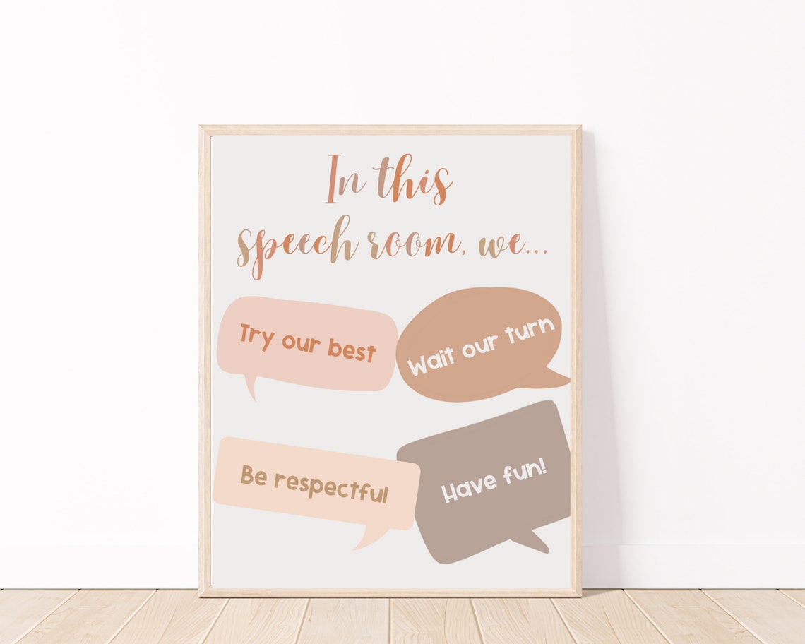 Speech Room Rules Poster Digital Download, Speech Therapy Poster, SLP ...