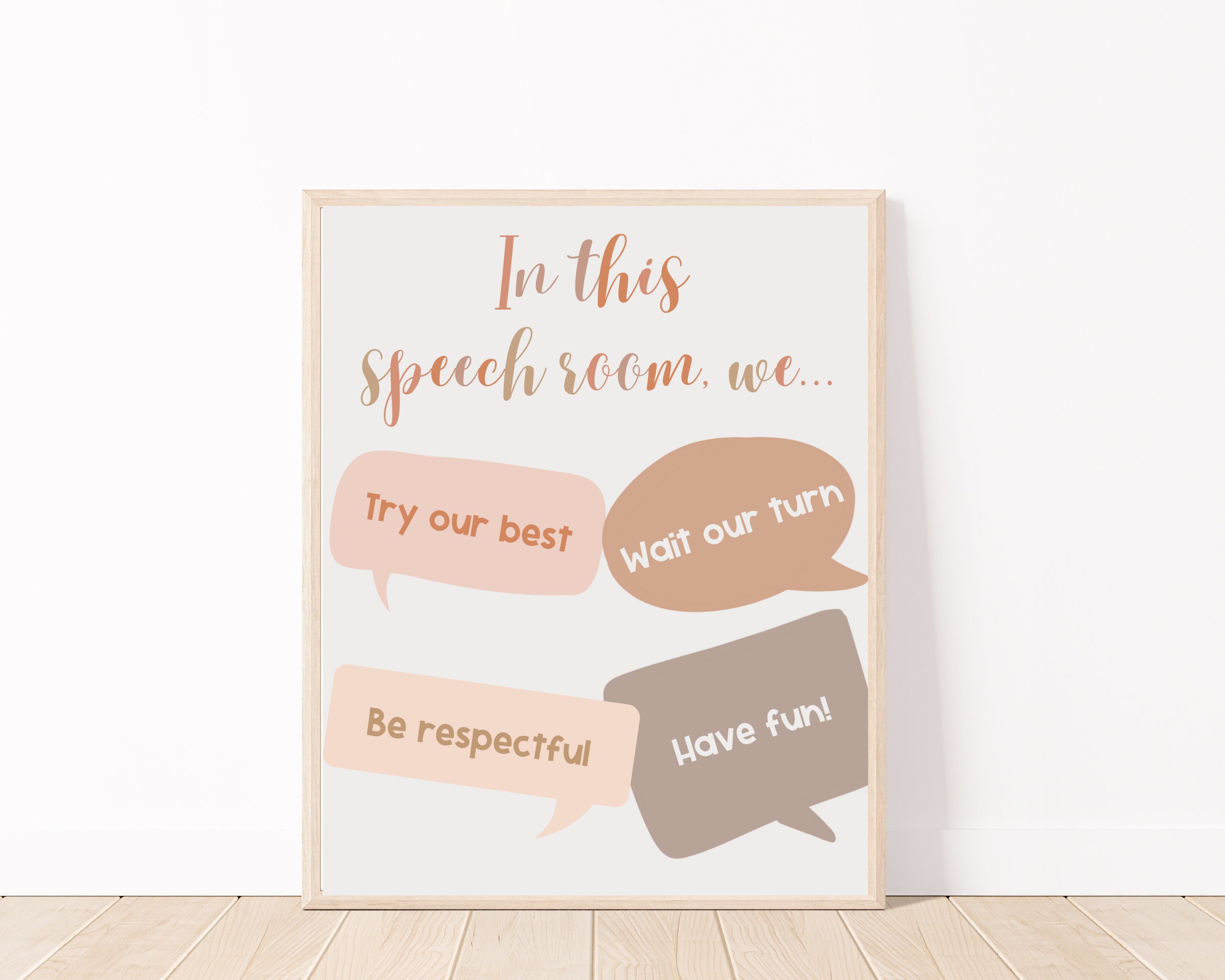 Speech Room Rules Poster Digital Download, Speech Therapy Poster, SLP ...