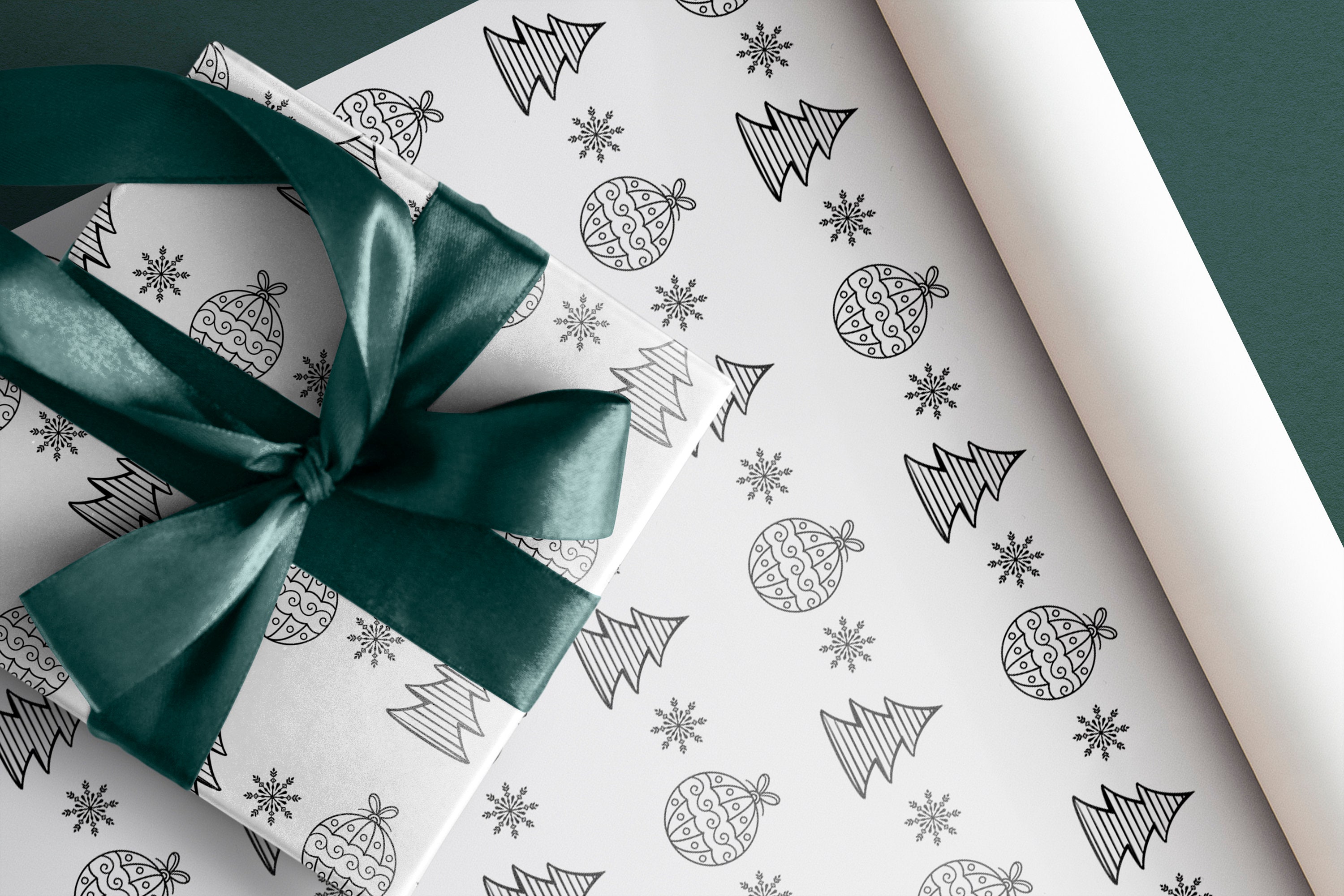 Printable Christmas Holiday Gift Wrapper Print Your Own DIY Modern ...