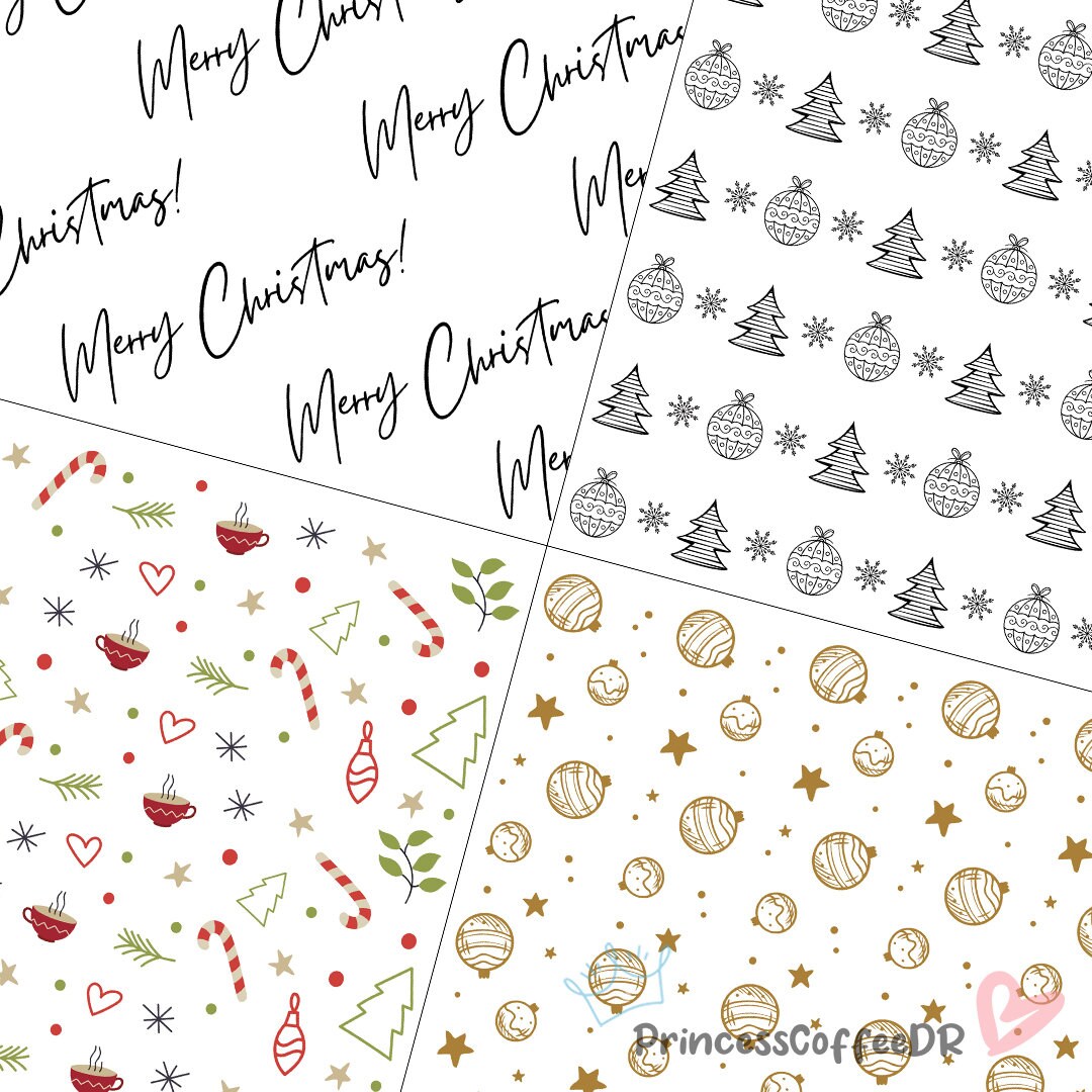 Printable Christmas Holiday Gift Wrapper Print Your Own DIY Modern ...
