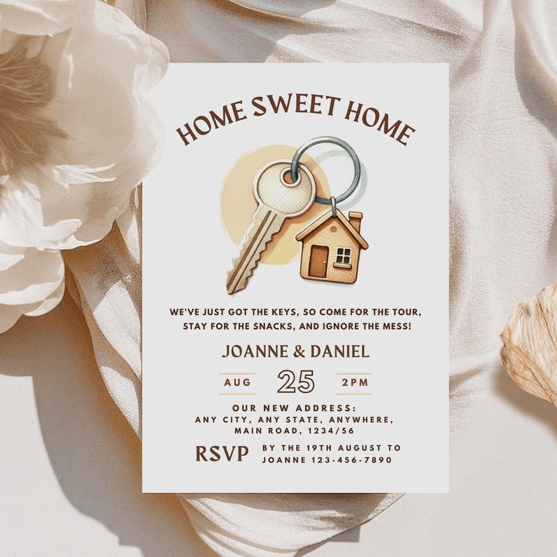 Home Sweet Home Housewarming Invite New Home Invitation Templates House ...