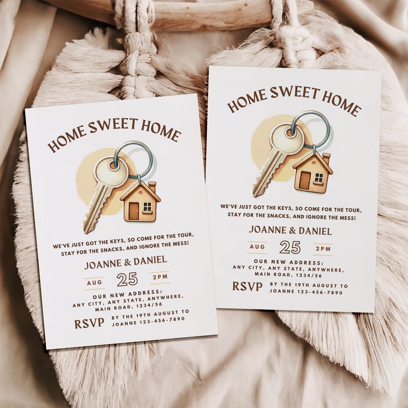 Home Sweet Home Housewarming Invite New Home Invitation Templates House ...