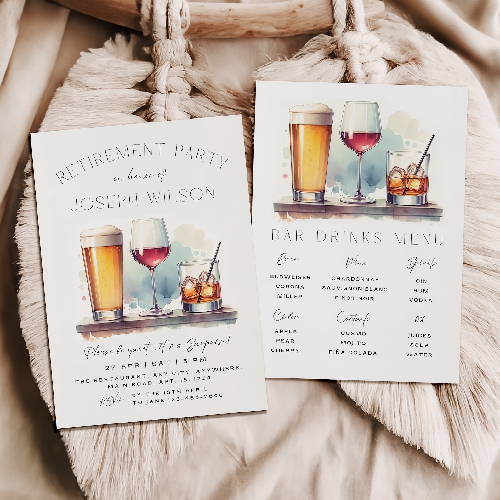 Surprise Men Retirement Gathering Invitation Template - Retiree ...