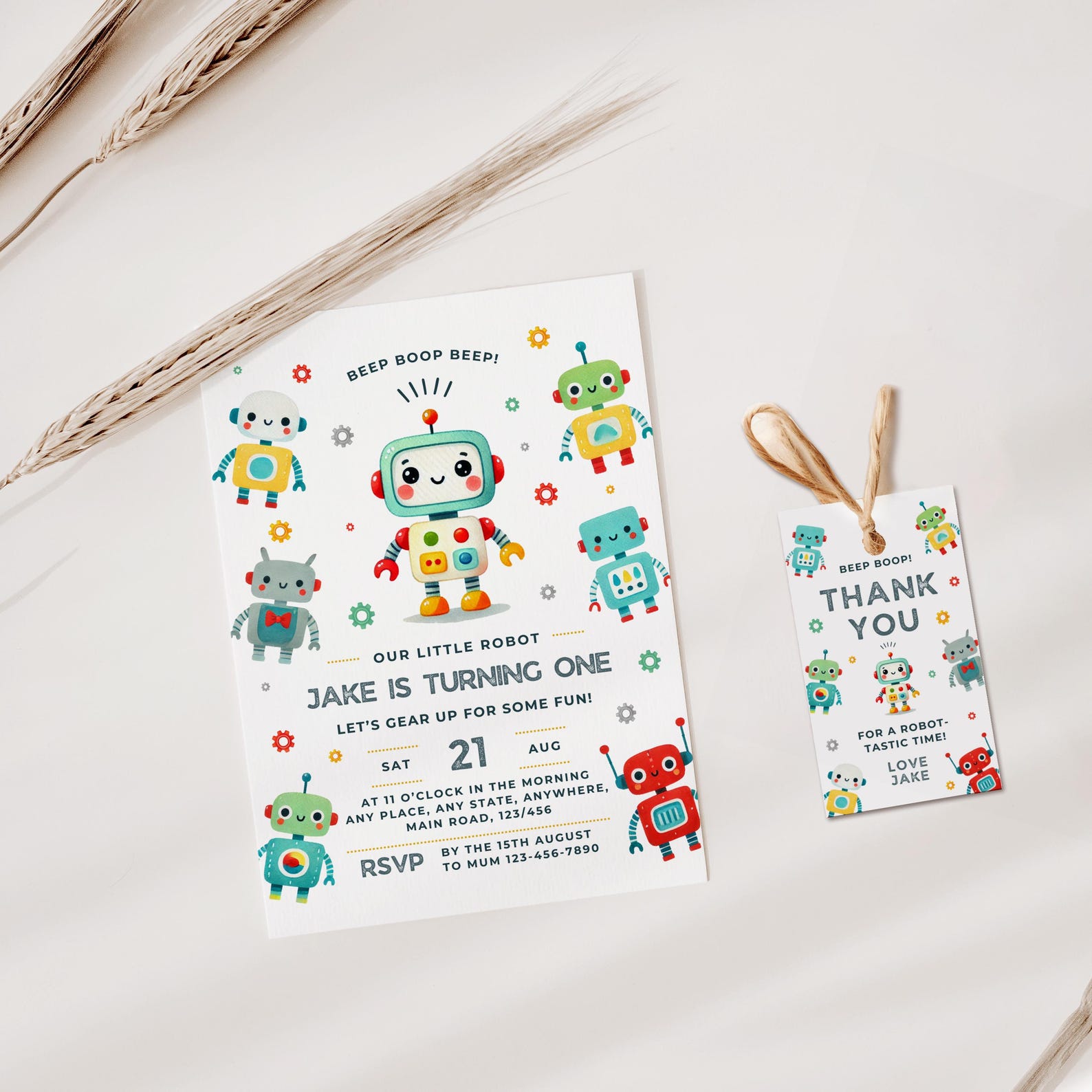 Robot Favor Tags: Editable Birthday Party Decor (digital Download) - Etsy