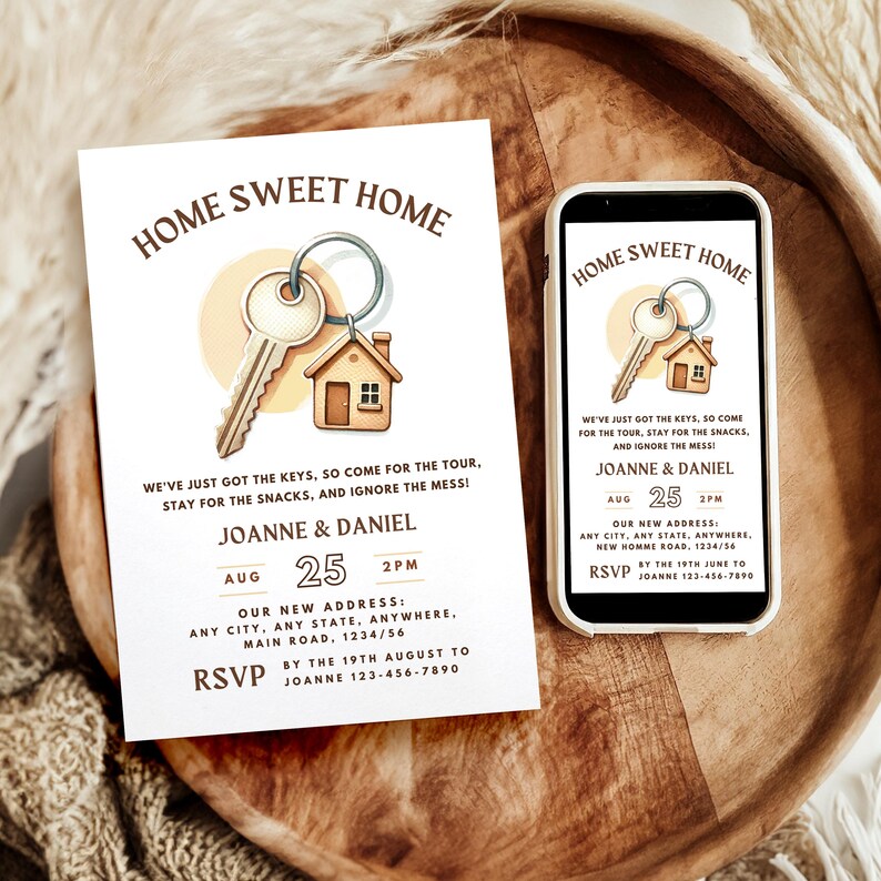 Housewarming Invite: New Home Party Canva Invitation (instant Download ...