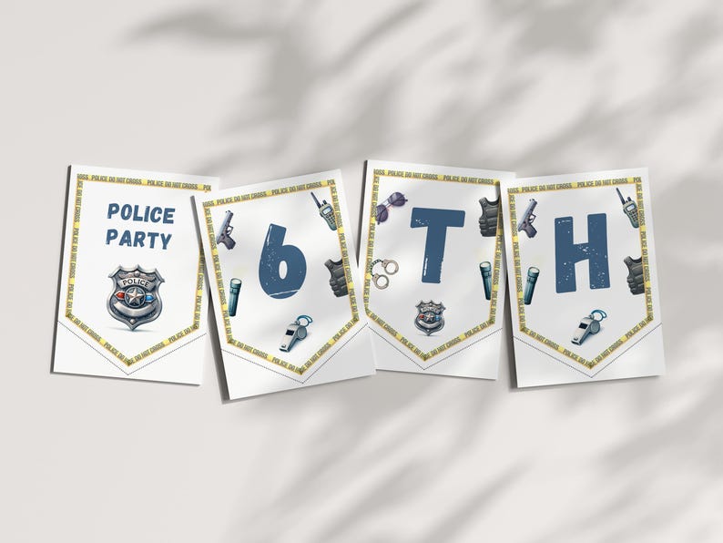 Police Party Banner: Printable Cop Decor Law Enforcement Kit (digital ...