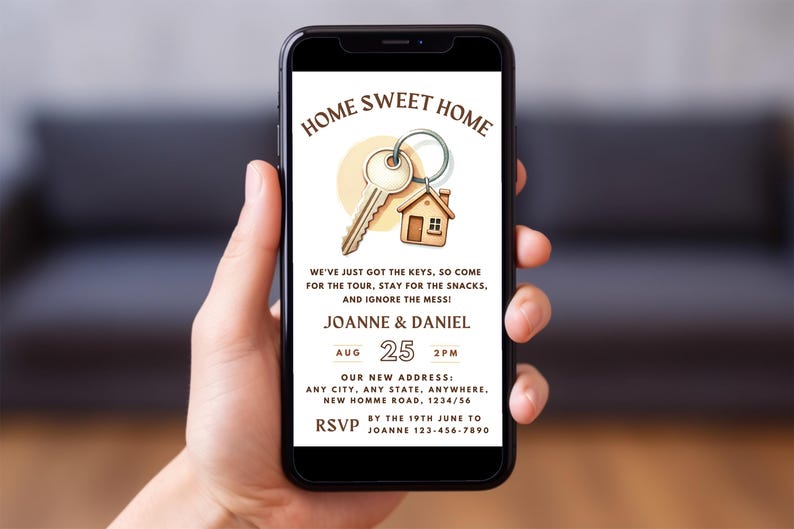 Home Sweet Home Housewarming Invite New Home Invitation Templates House ...