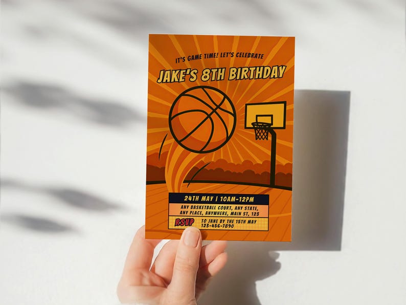 Editable Basketball Party Invitation | Printable Sports Team Birthday ...