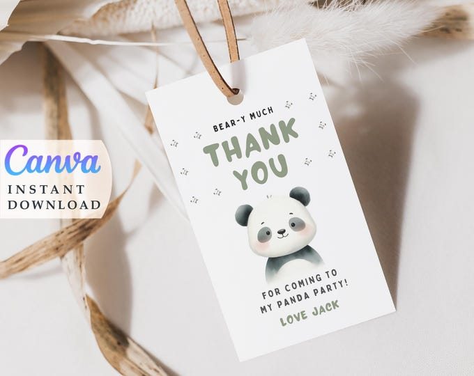 Birthday Party Stickers Panda Birthday Party Favor Labels Birthday ...