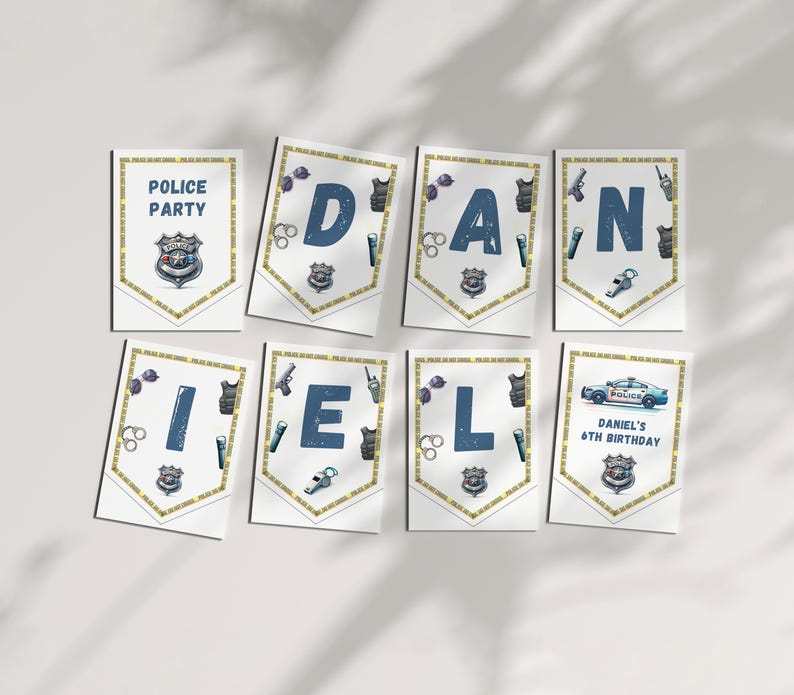 Police Party Banner: Printable Cop Decor Law Enforcement Kit (digital ...