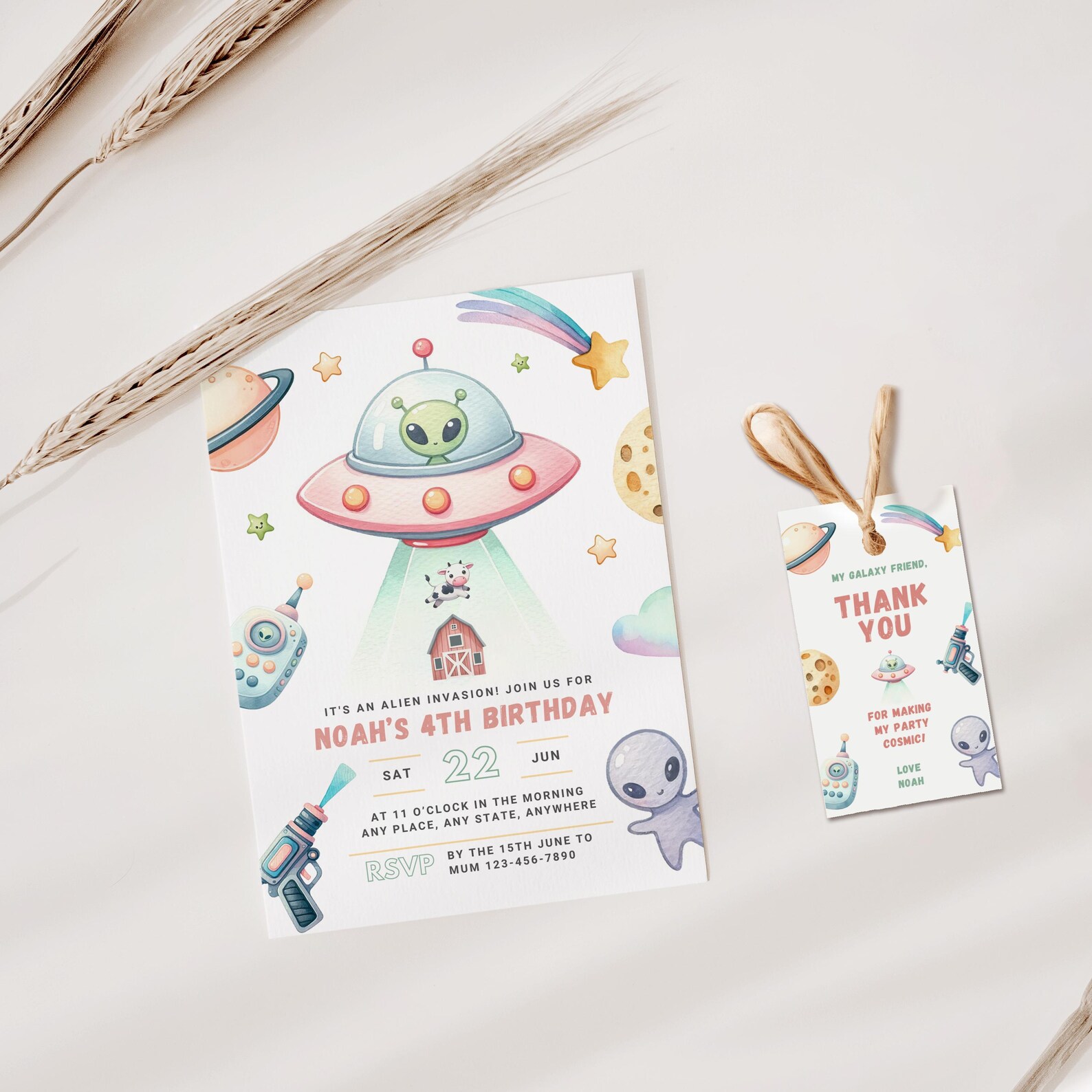 Alien Birthday Party Ufo Party Invite Out of This World Digital ...