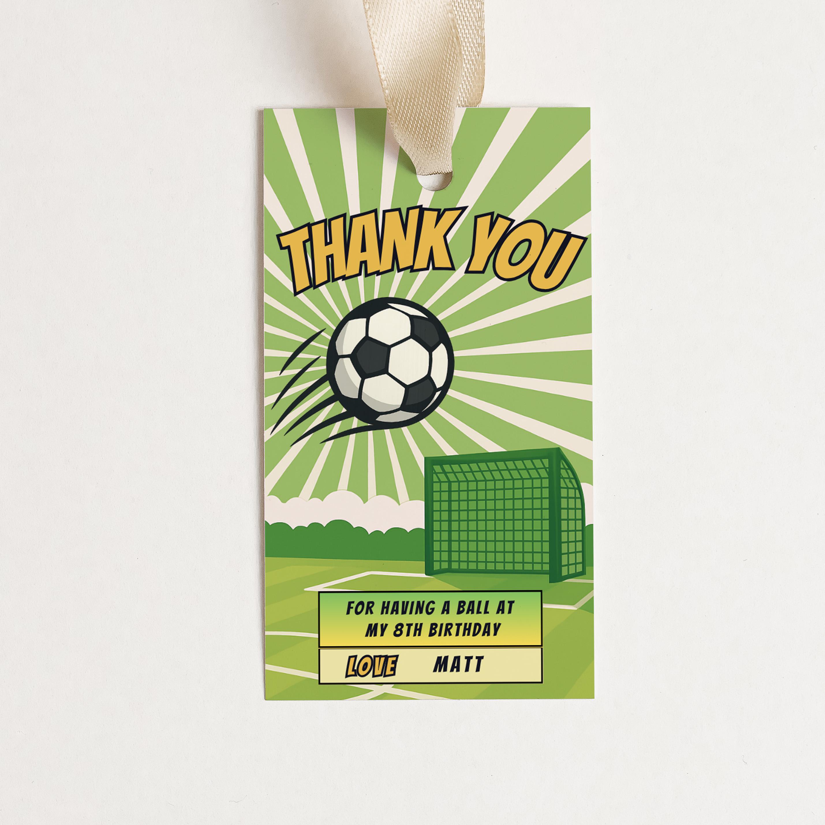 Editable Soccer Party Favor Tags: Birthday Party Supplies (instant ...