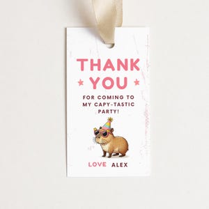 Capybara Party Favor Tags Capy Birthday Capybara Gift Tags Cute Animal ...