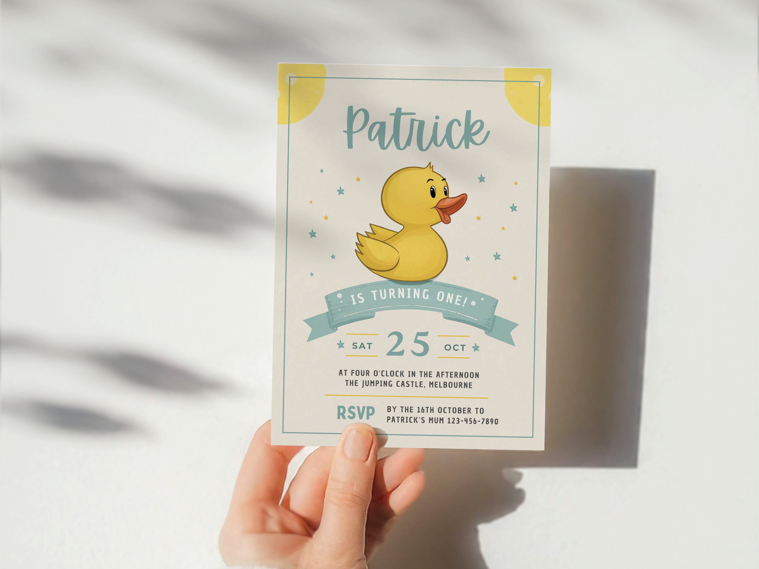 Rubber Duck Invite Duck First Birthday Party Printable Invitation ...