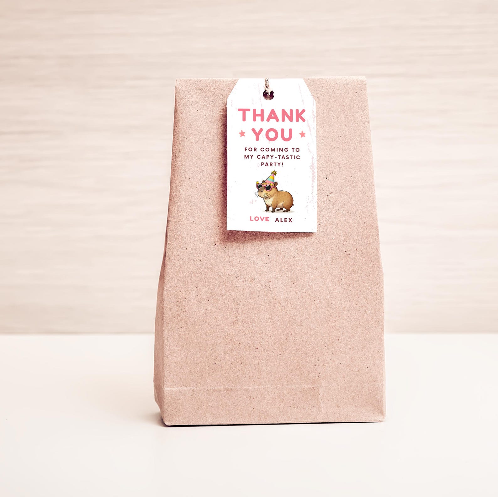 Capybara Party Favor Tags Capy Birthday Capybara Gift Tags Cute Animal ...