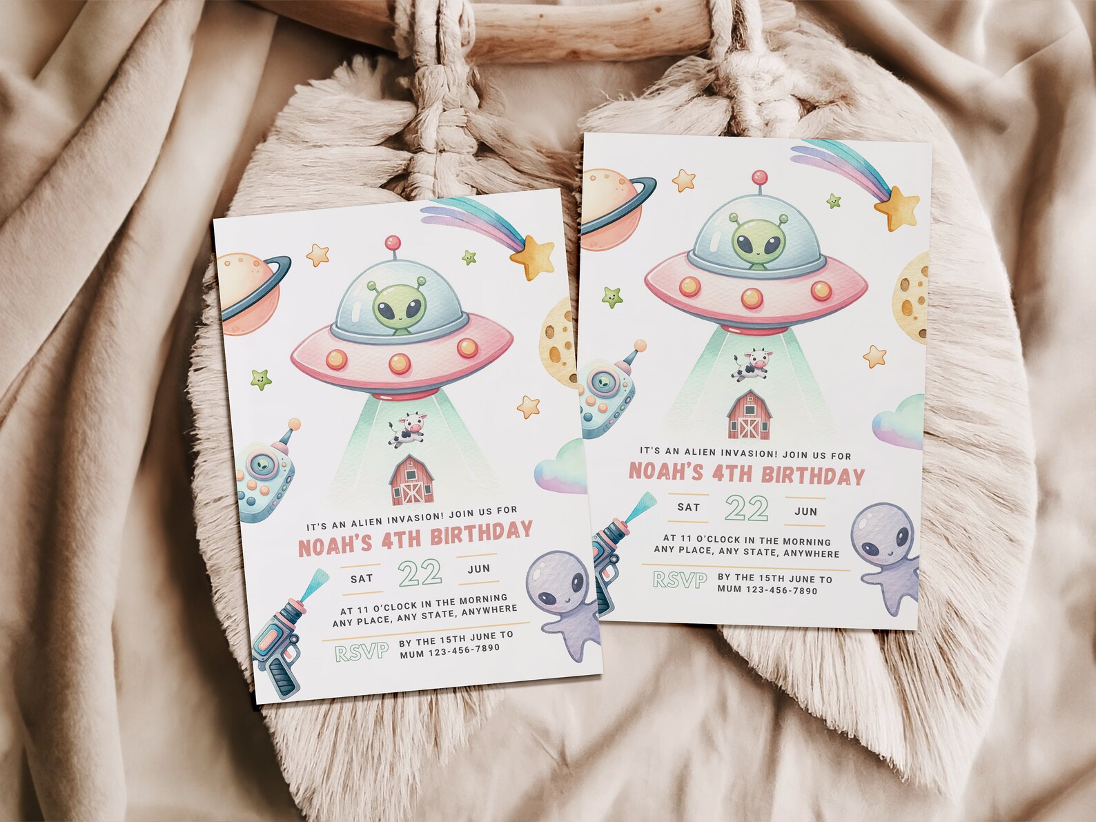 Alien Birthday Party Ufo Party Invite Out of This World Digital ...