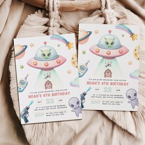 Alien Birthday Party Ufo Party Invite Out of This World Digital ...