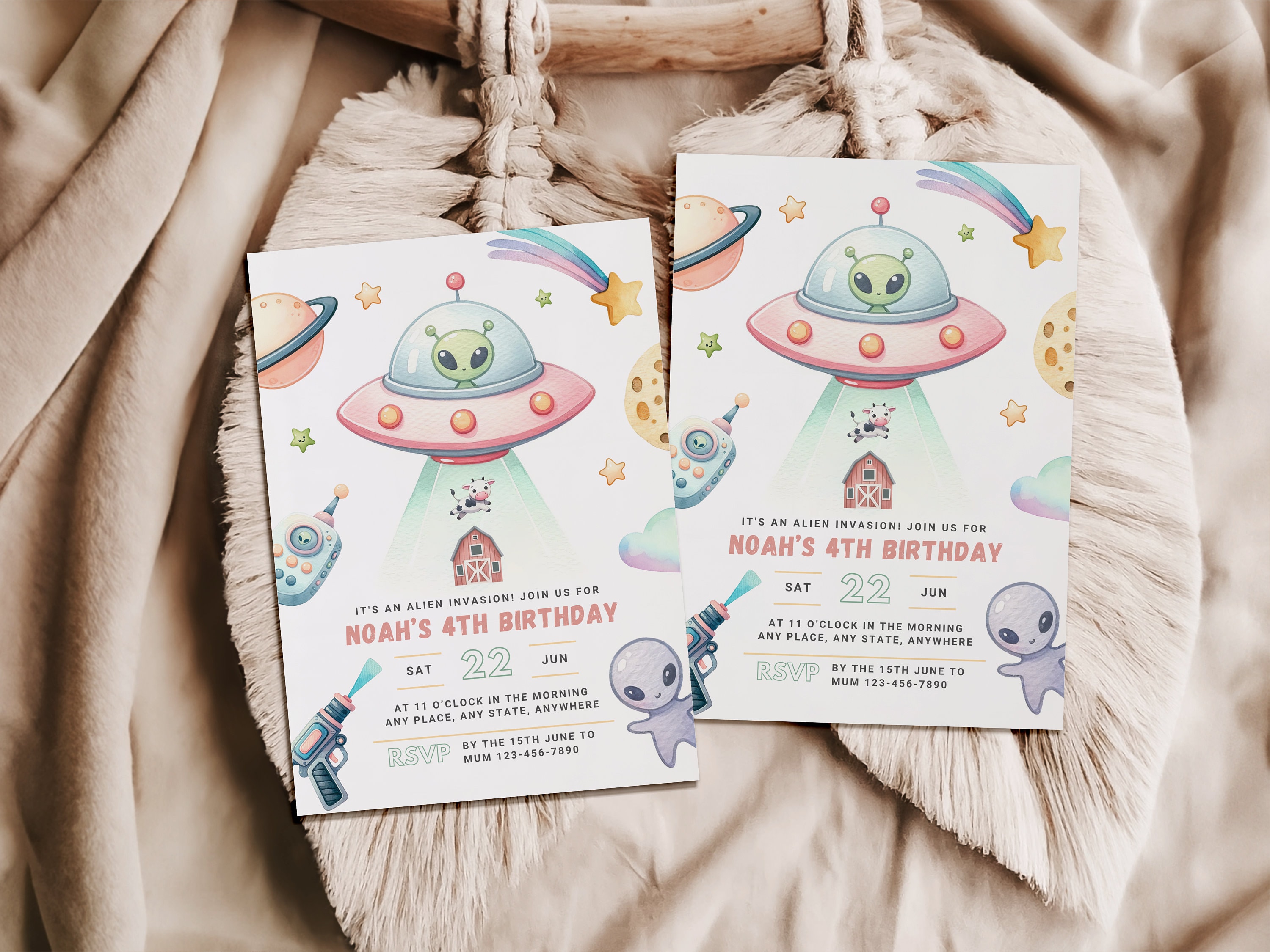 Alien Birthday Party Ufo Party Invite Out of This World Digital ...
