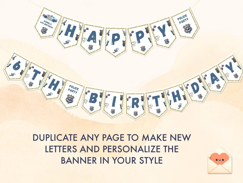 Police Party Banner: Printable Cop Decor Law Enforcement Kit (digital ...