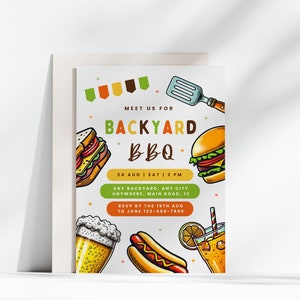 Backyard Bbq Invite Barbeque Invitation Template Bbq Birthday Party ...