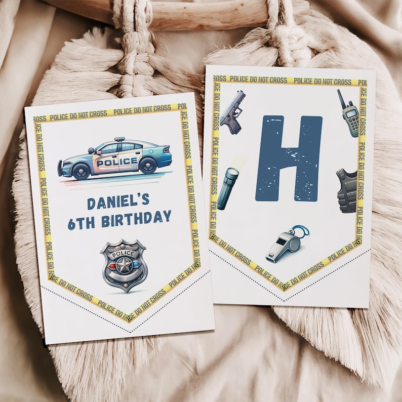 Police Party Banner: Printable Cop Decor Law Enforcement Kit (digital ...
