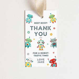 Robot Favor Tags: Editable Birthday Party Decor (digital Download) - Etsy