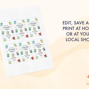 Robot Favor Tag Robot Birthday Party Decor Kids Party Favors Editable ...