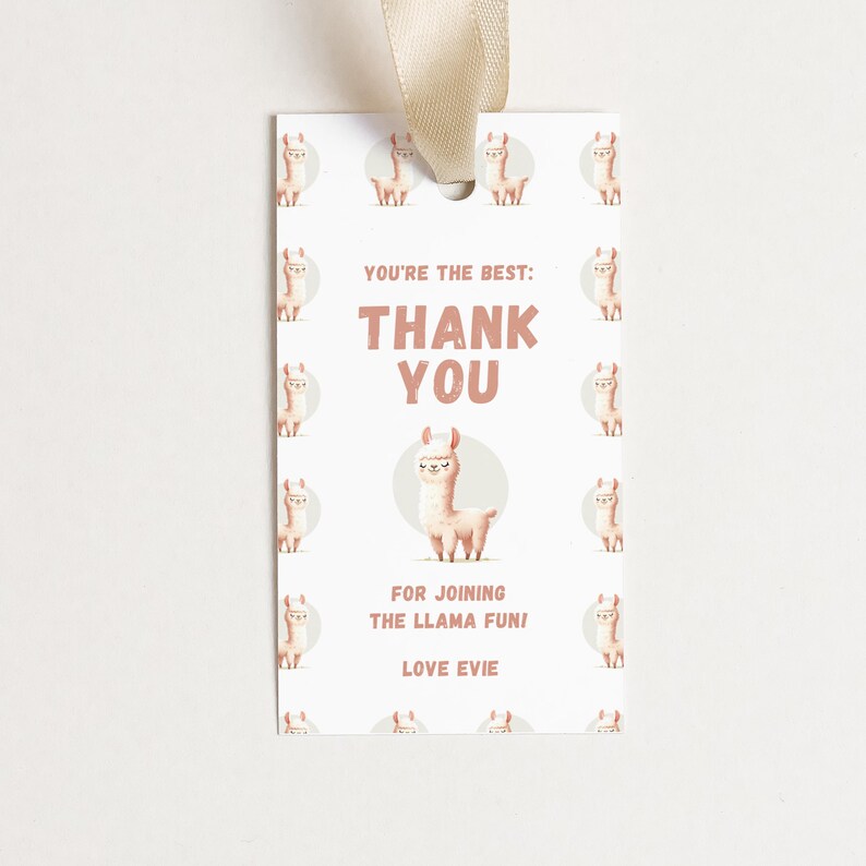Thank You Tags Llama Party Favors Llama Kids Birthday Party Ideas ...