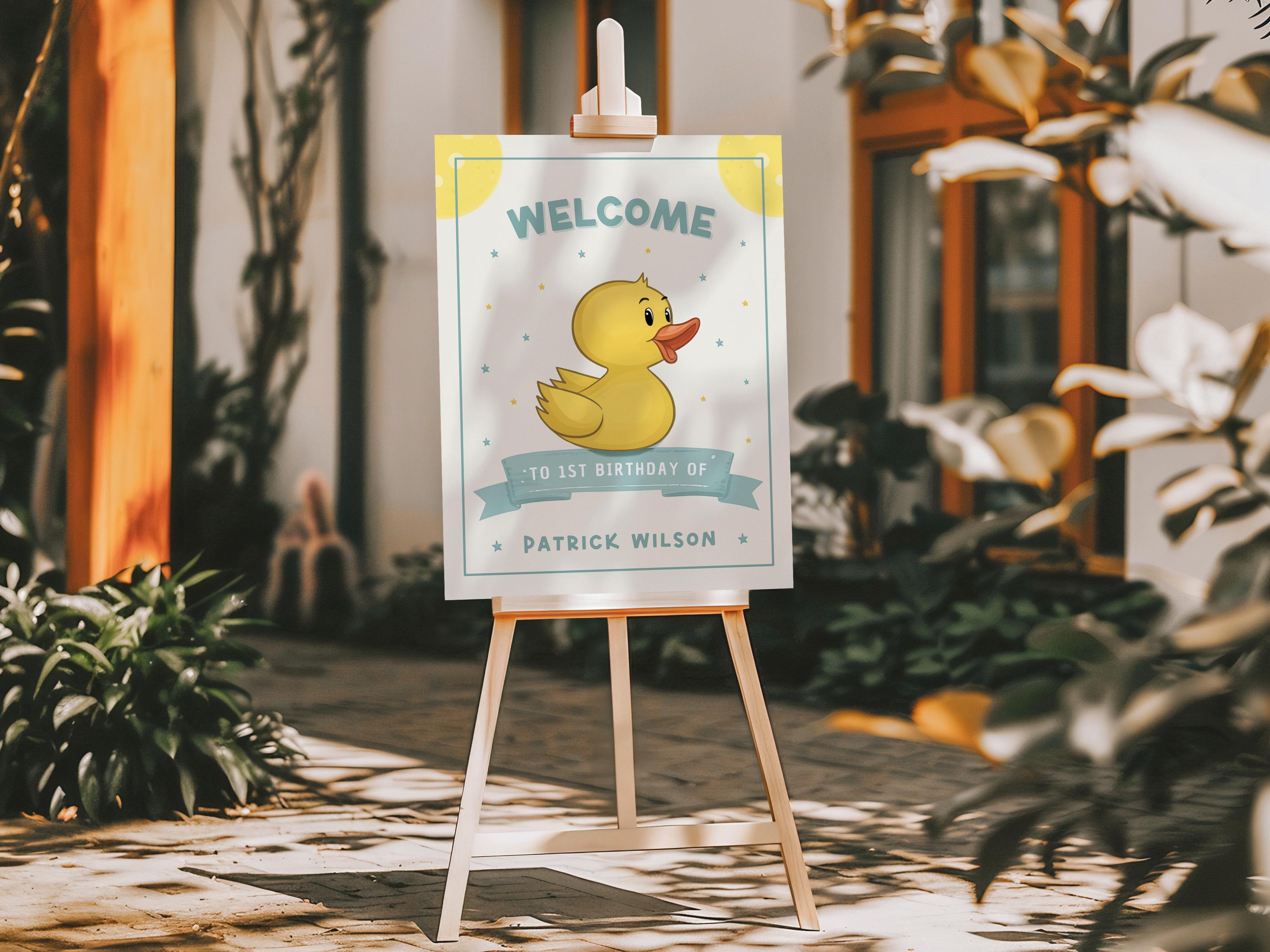 Duck 1st Birthday Welcome Sign: Editable Template (digital Download) - Etsy
