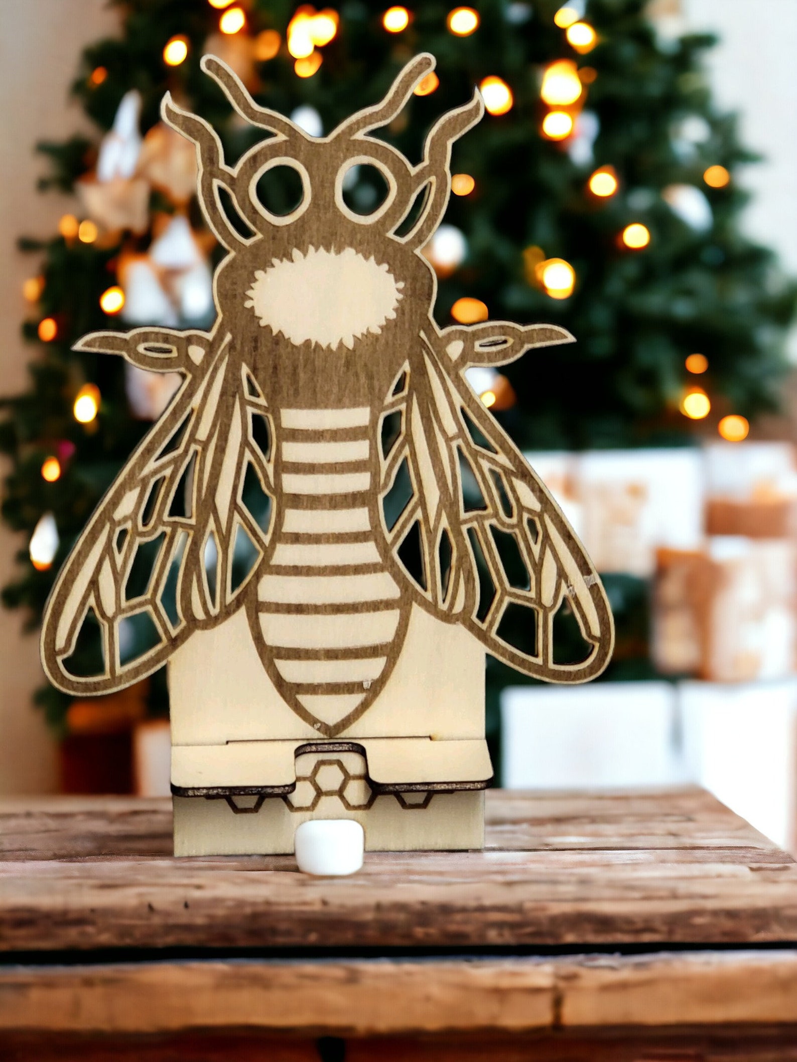Bee Wood Cell Phone Stand | Laser Cut - Etsy