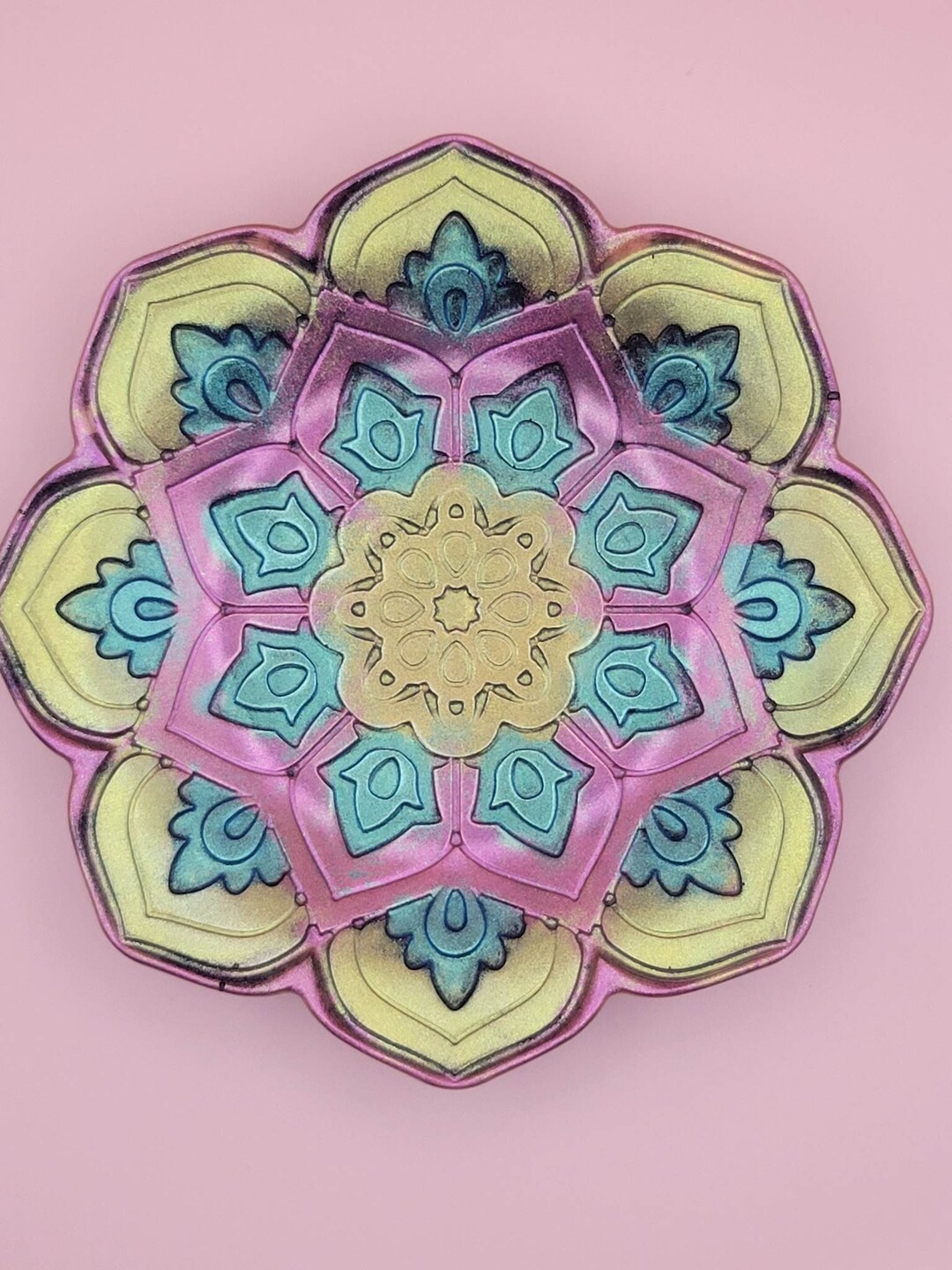 Resin Trinket Dish| Floral Pattern| Mandala - Etsy