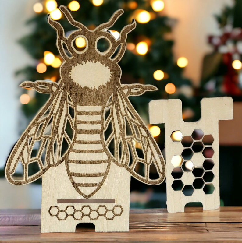 Bee Wood Cell Phone Stand | Laser Cut - Etsy