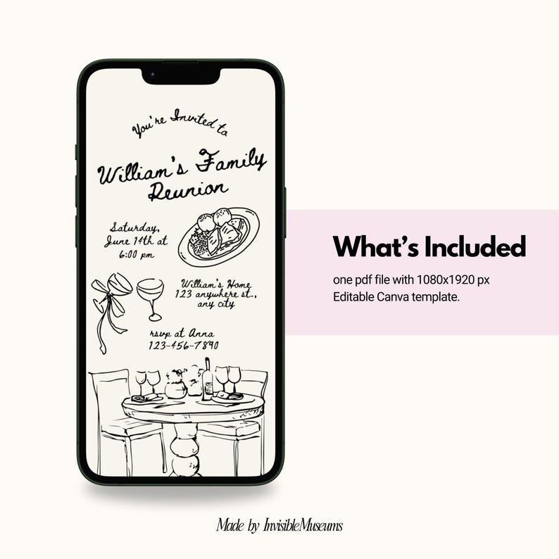 Family Reunion Invitation, Family Dinner Invitation, Family Brunch ...
