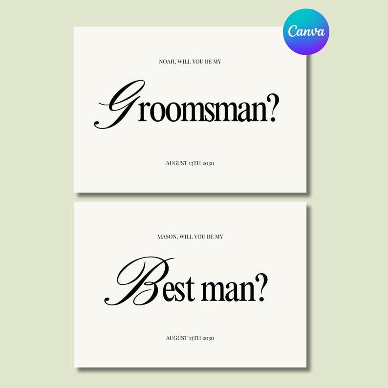 Groomsmen Proposal Invitation, Editable Groomsman Proposal Card, Best ...
