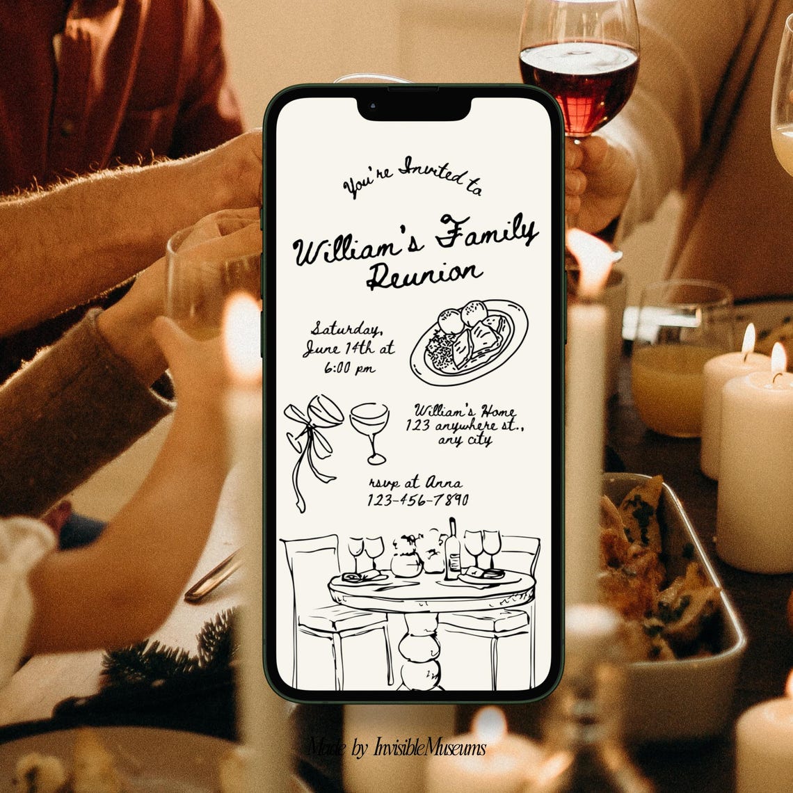 Family Reunion Invitation, Family Dinner Invitation, Family Brunch ...