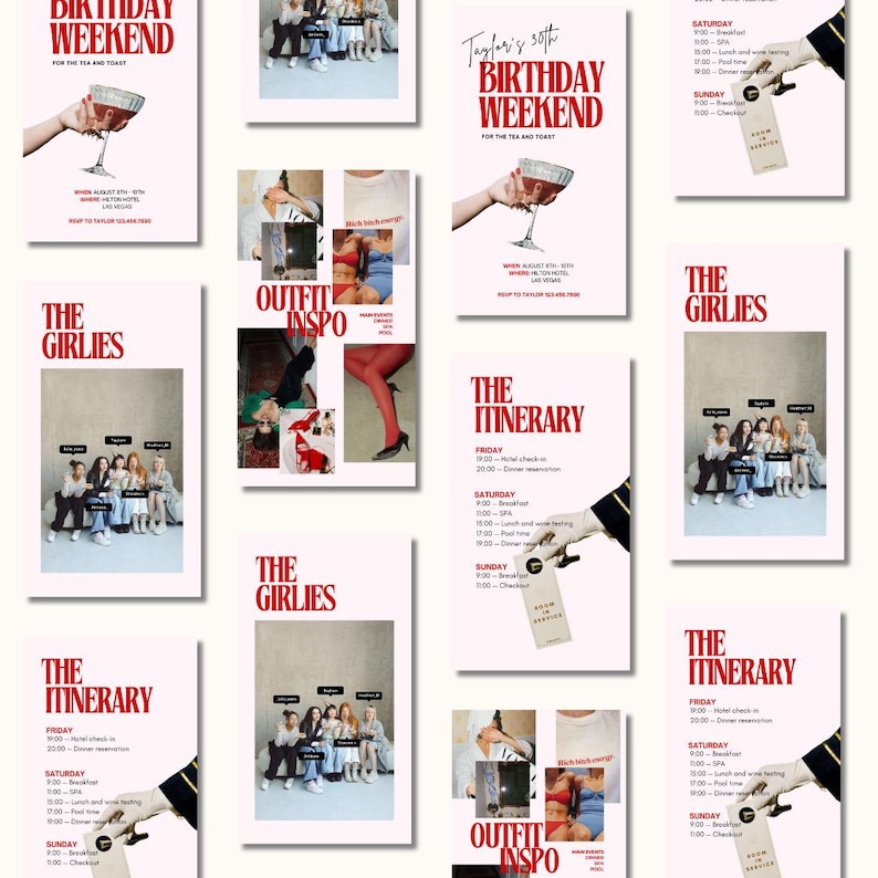 Digital Birthday Weekend Itinerary, Girls Weekend Itinerary, Travel ...