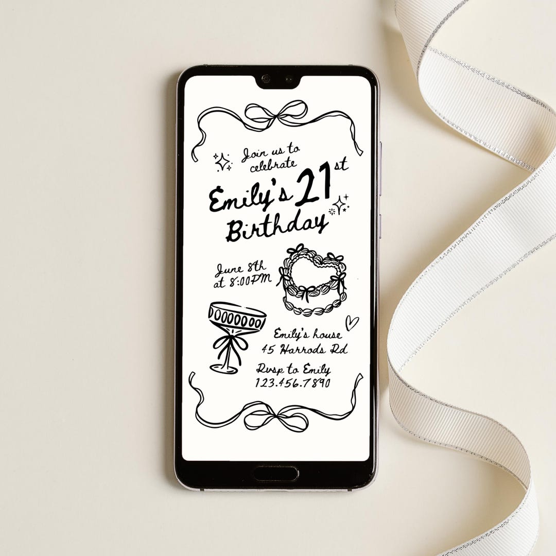 Digital 21st Birthday Invitation, Editable 21st Birthday Invitation ...