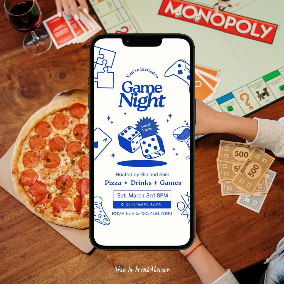 Retro Game Night Invite Template, Digital Game Night Invitation ...