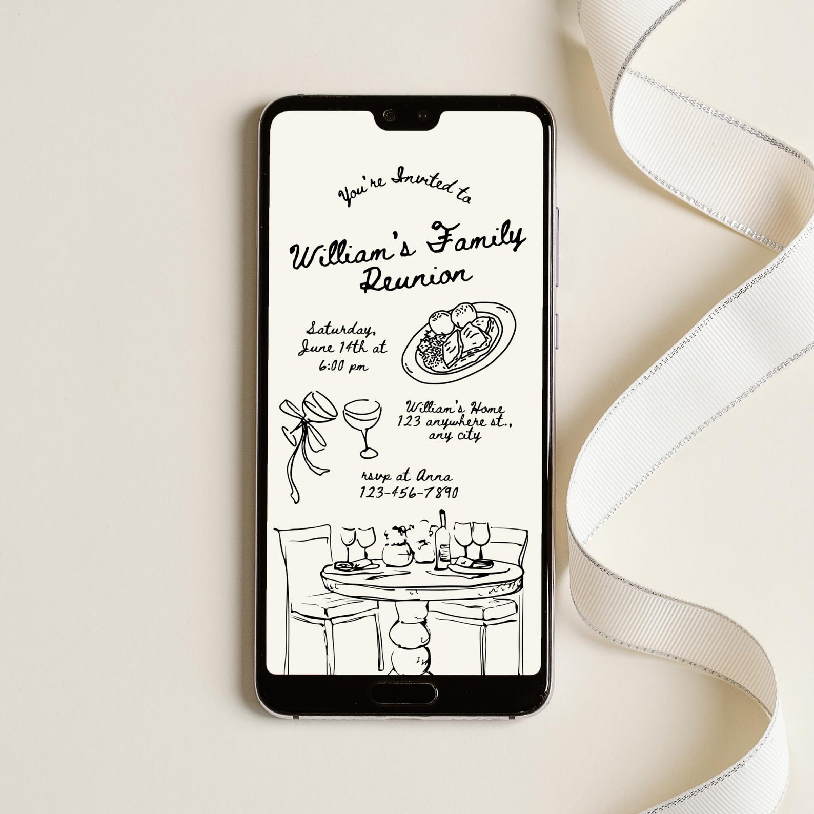 Family Reunion Invitation, Family Dinner Invitation, Family Brunch ...