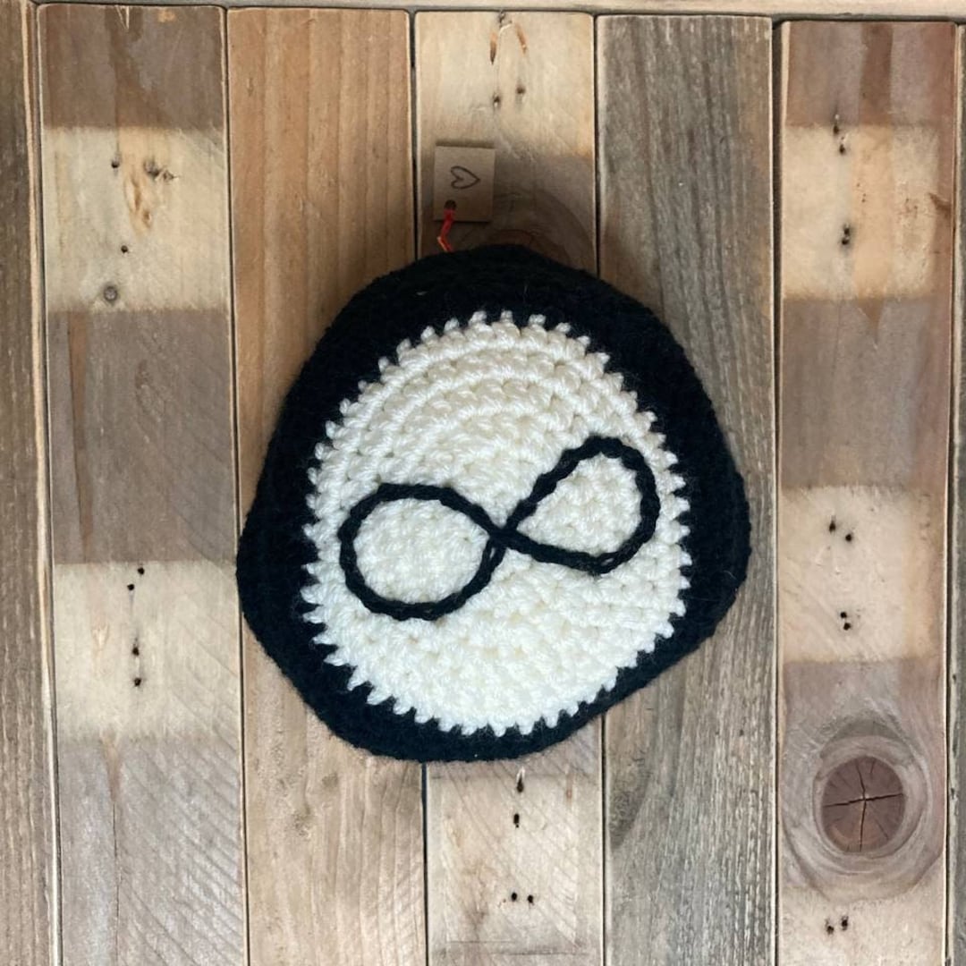 Black and White Billiard Ball Effect Hat Crocheted in Acrylic, Handmade ...