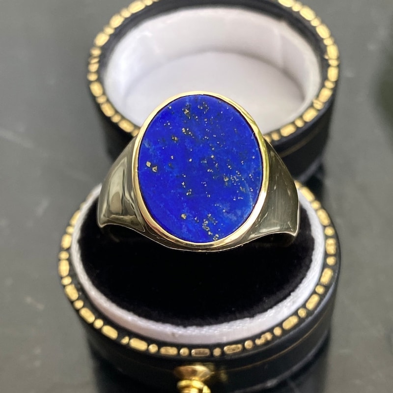 Mens Lapis Ring - Etsy