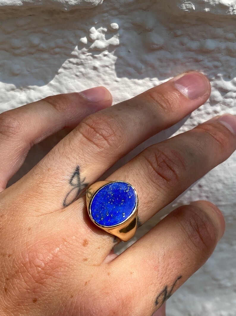 Lapis Lazuli Signet Ring, Signet Ring, Mens Ring, Mens Signet Ring ...