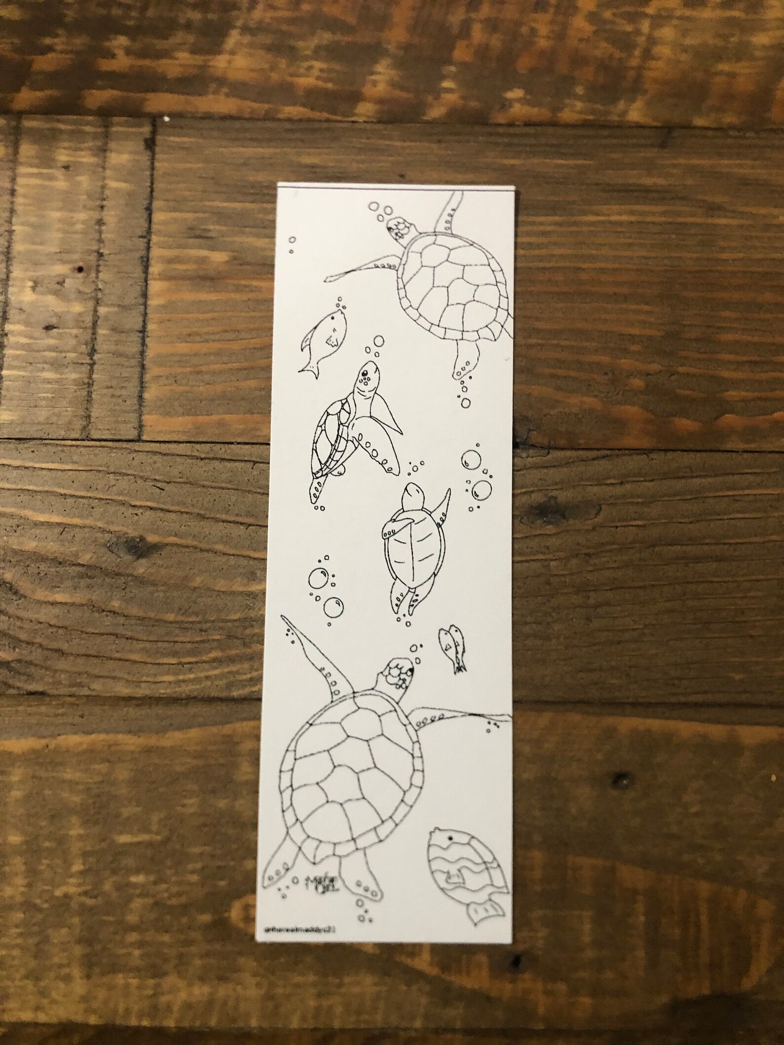 Turtles - Children's Coloring Bookmark - Etsy