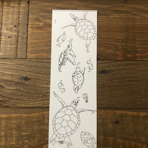 Turtles - Children's Coloring Bookmark - Etsy