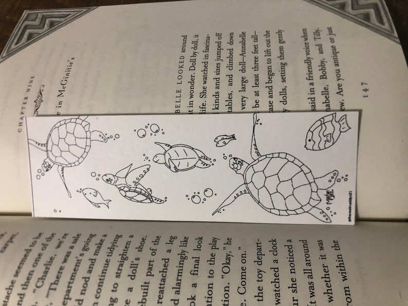Turtles - Children's Coloring Bookmark - Etsy