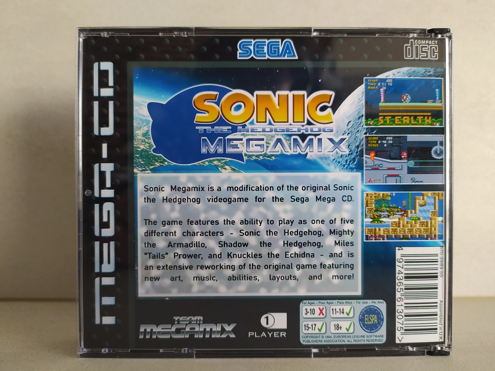 Sonic Megamix Sega Mega CD Unreleased Sonic Mega Mix Hack Mega-cd PAL ...