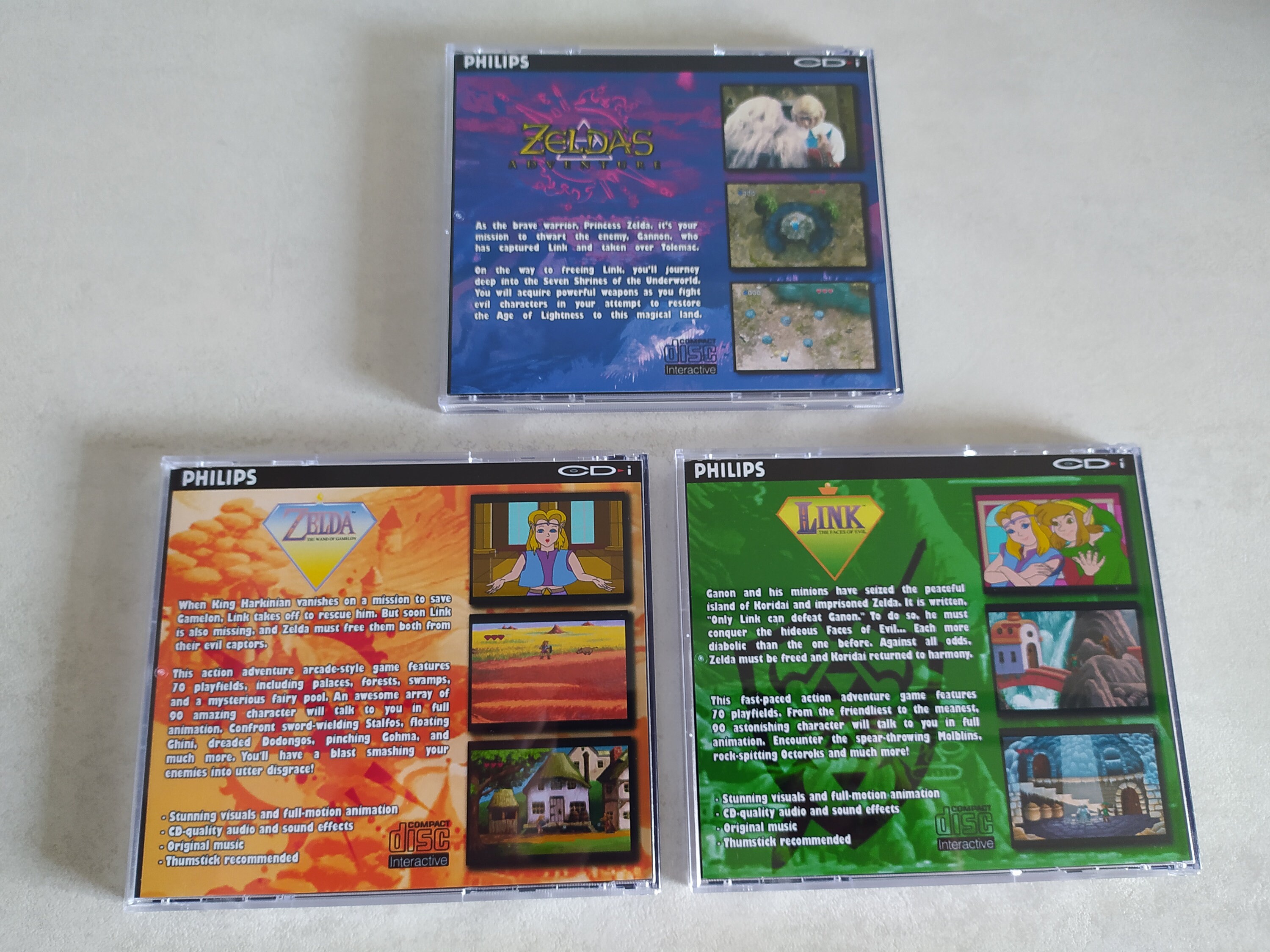 Zelda Trilogy Philips CD-I Repro ZELDA CDI Faces of Evil Wand of ...