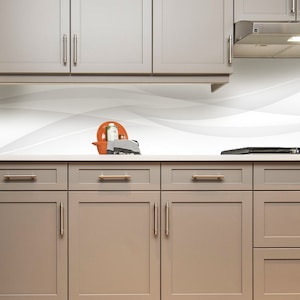 White Kitchen Backsplash, Vinyl Backsplash Decal, Modern Backsplash ...