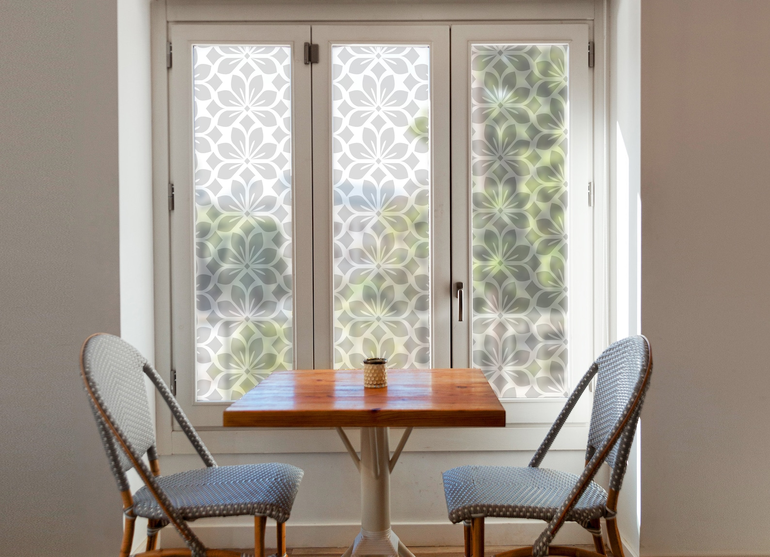 Floral Window Stickers, Decorative Window Film, Privacy Bathroom Film ...